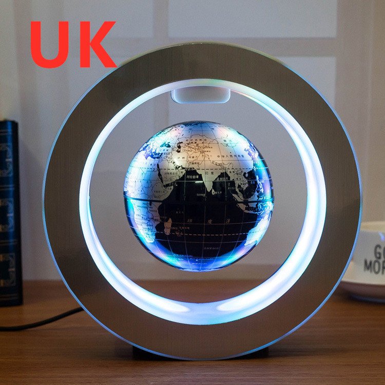 Round LED World Map Floating Globe Magnetic Levitation Light Anti ...