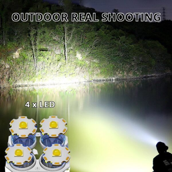 High Power LED Flashlights Camping Torch With 4 Lamp – Shopatronics